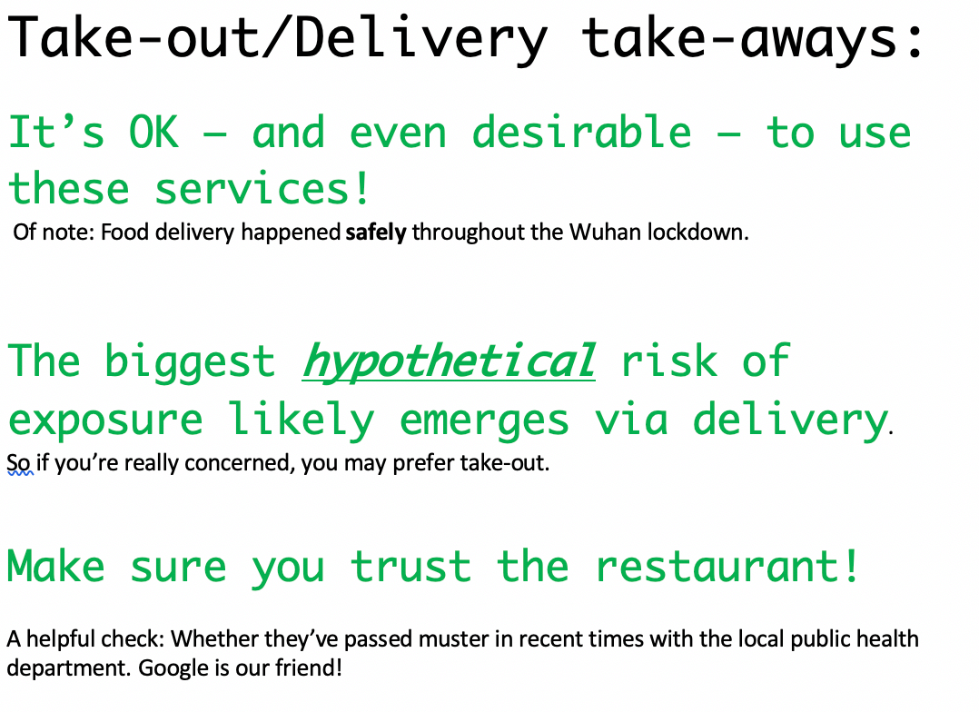 Safety of Food Take-out/Delivery — Those Nerdy Girls