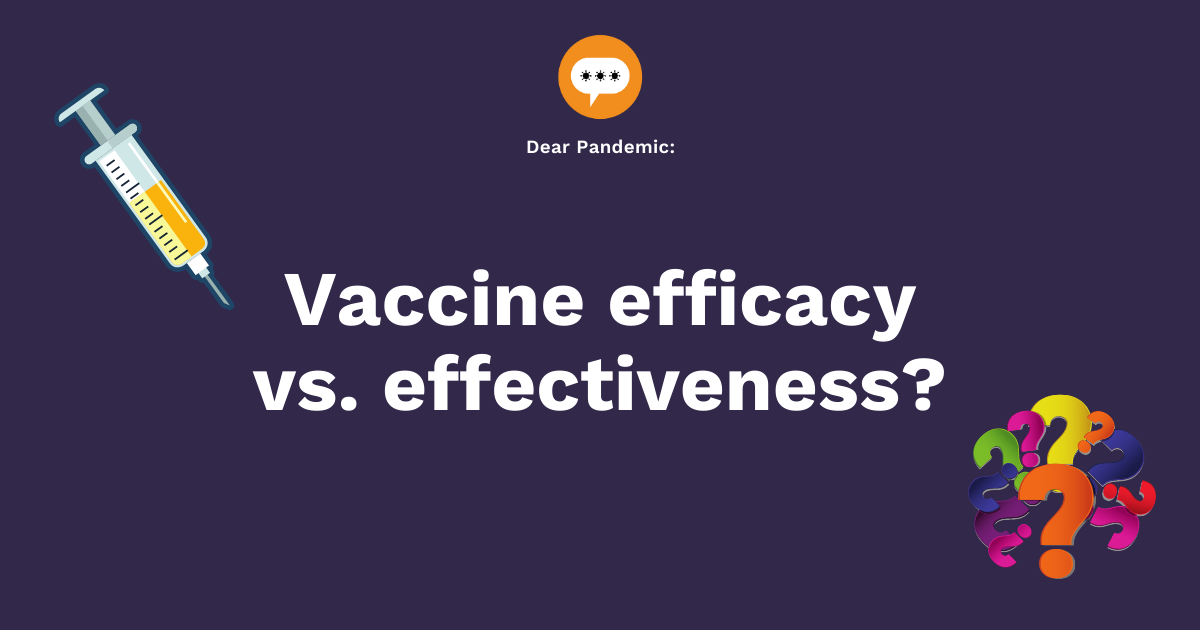 Can you please help us understand vaccine efficacy vs. effectiveness ...